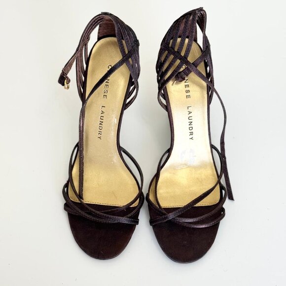 Chinese Laundry | Shoes | Chinese Laundry Brown Strappy Open Toe Heels ...